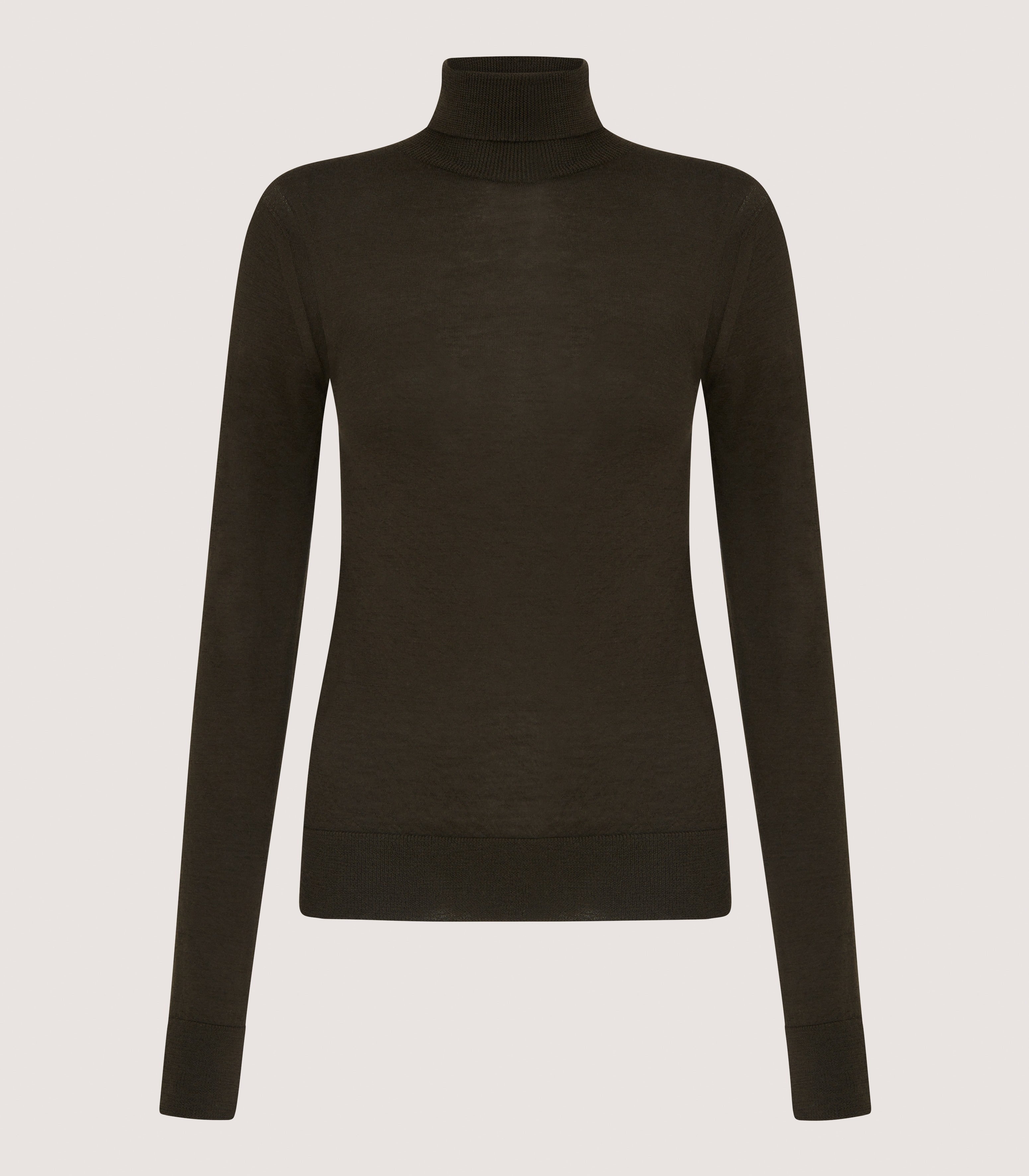 Purdey | Knitwear | Women's Extra Fine Worsted Cashmere Turtleneck In Loden