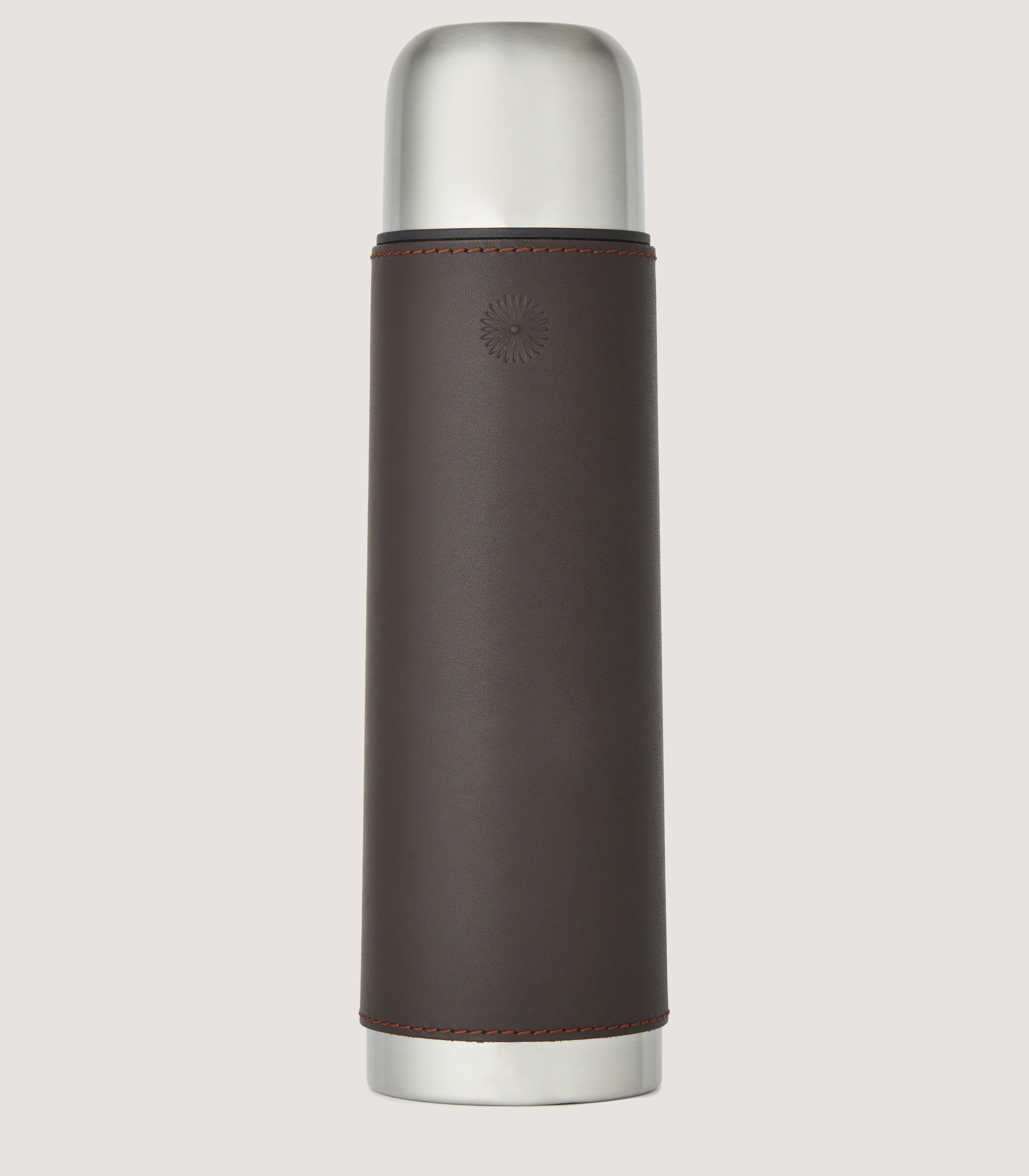 Purdey | Flasks | Leather Thermos Flask In Brown