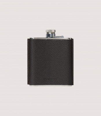 Grainy Leather Hip Flask In Dark Brown – Purdey