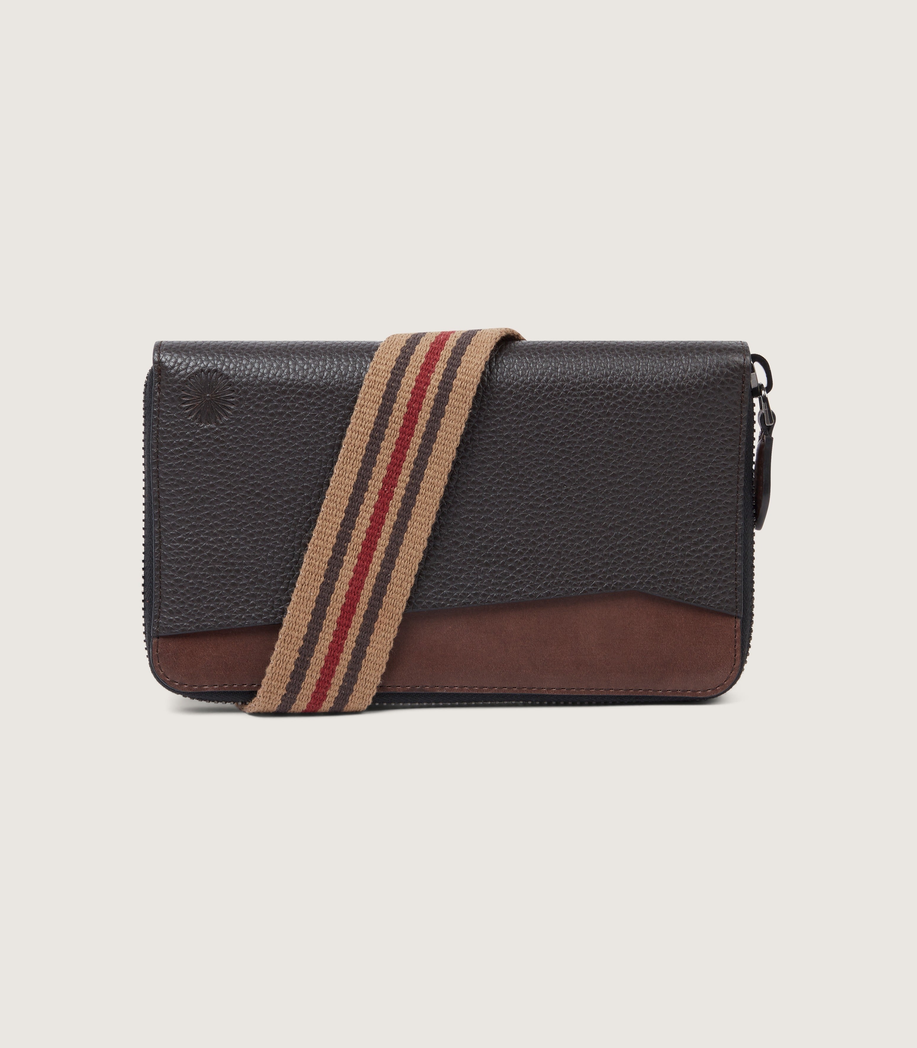 Purdey | Leather | Crossbody Wallet In Dark Brown