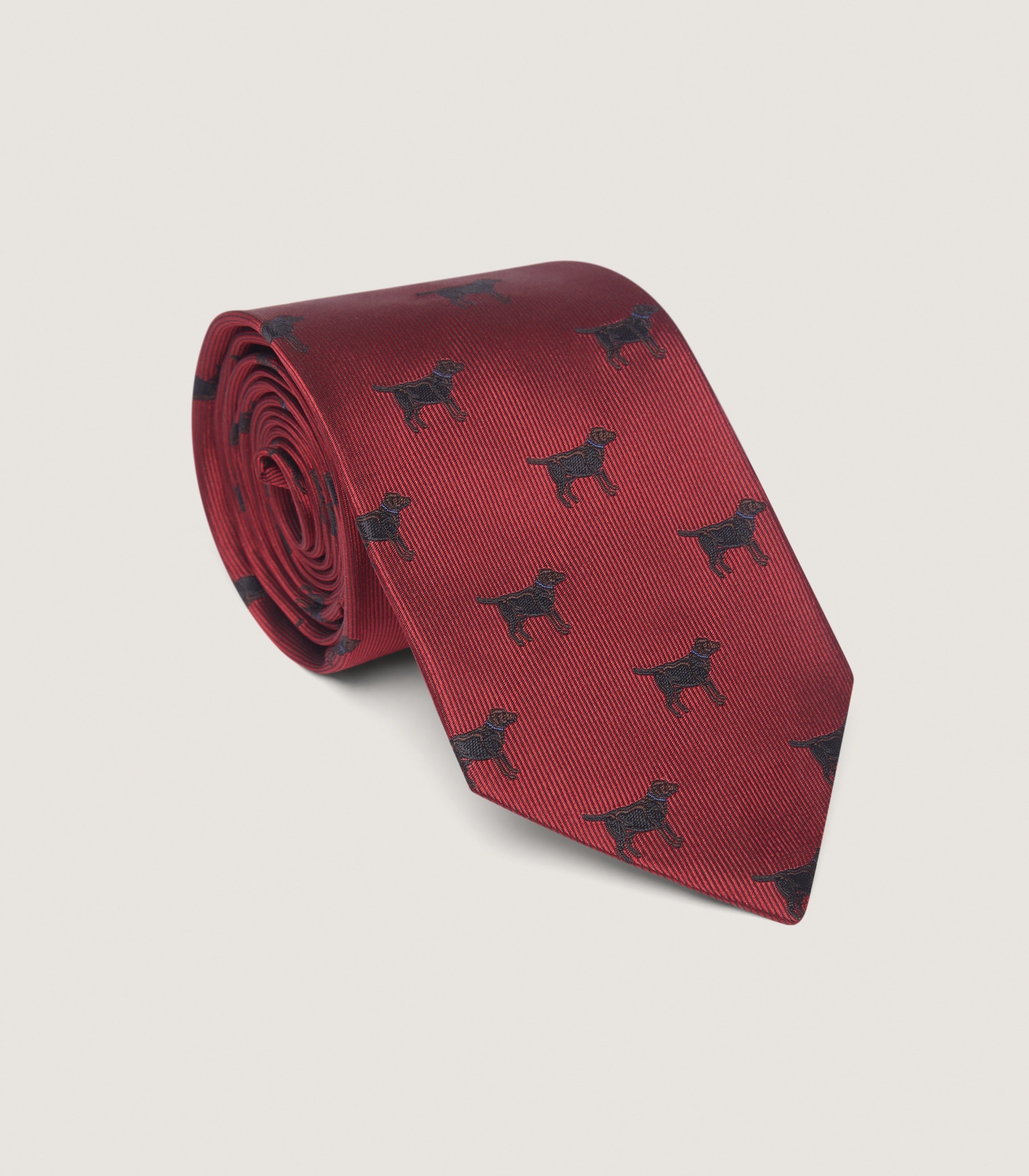 Purdey | Ties | Labrador Tie in Red