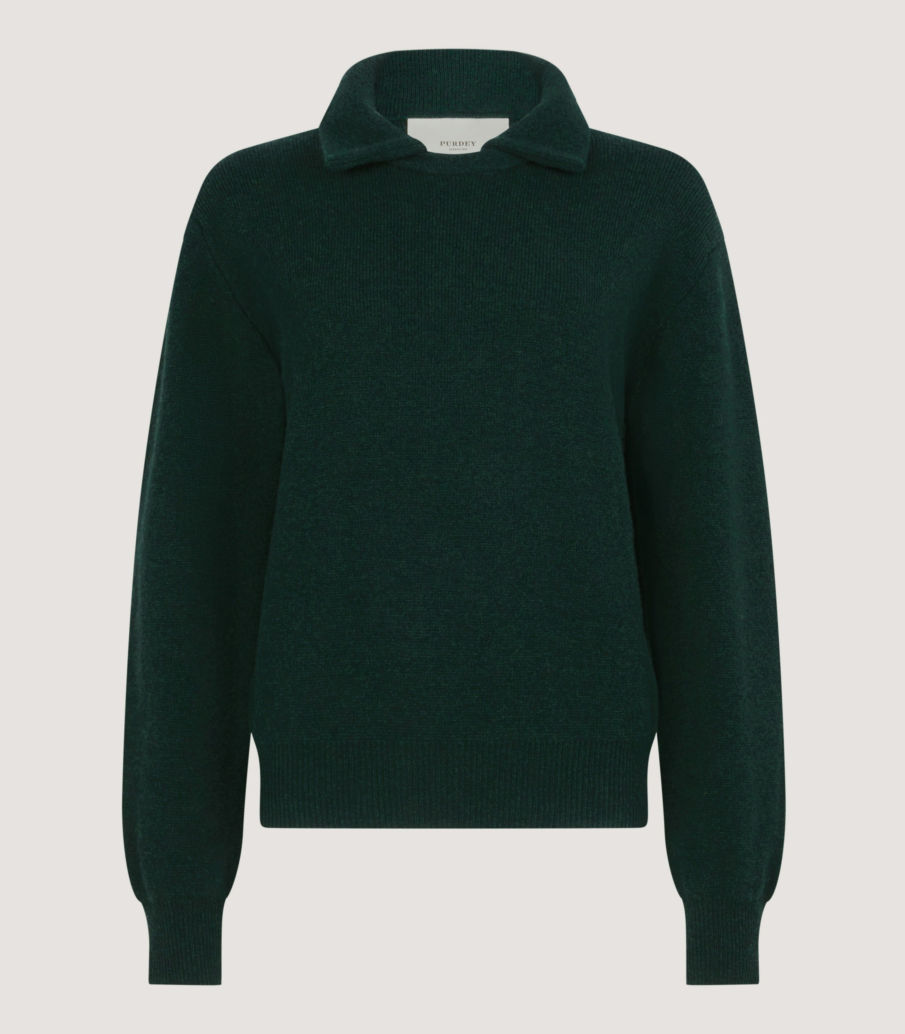 Women's Berkeley Shirt Collar Sweater in Emerald – Purdey