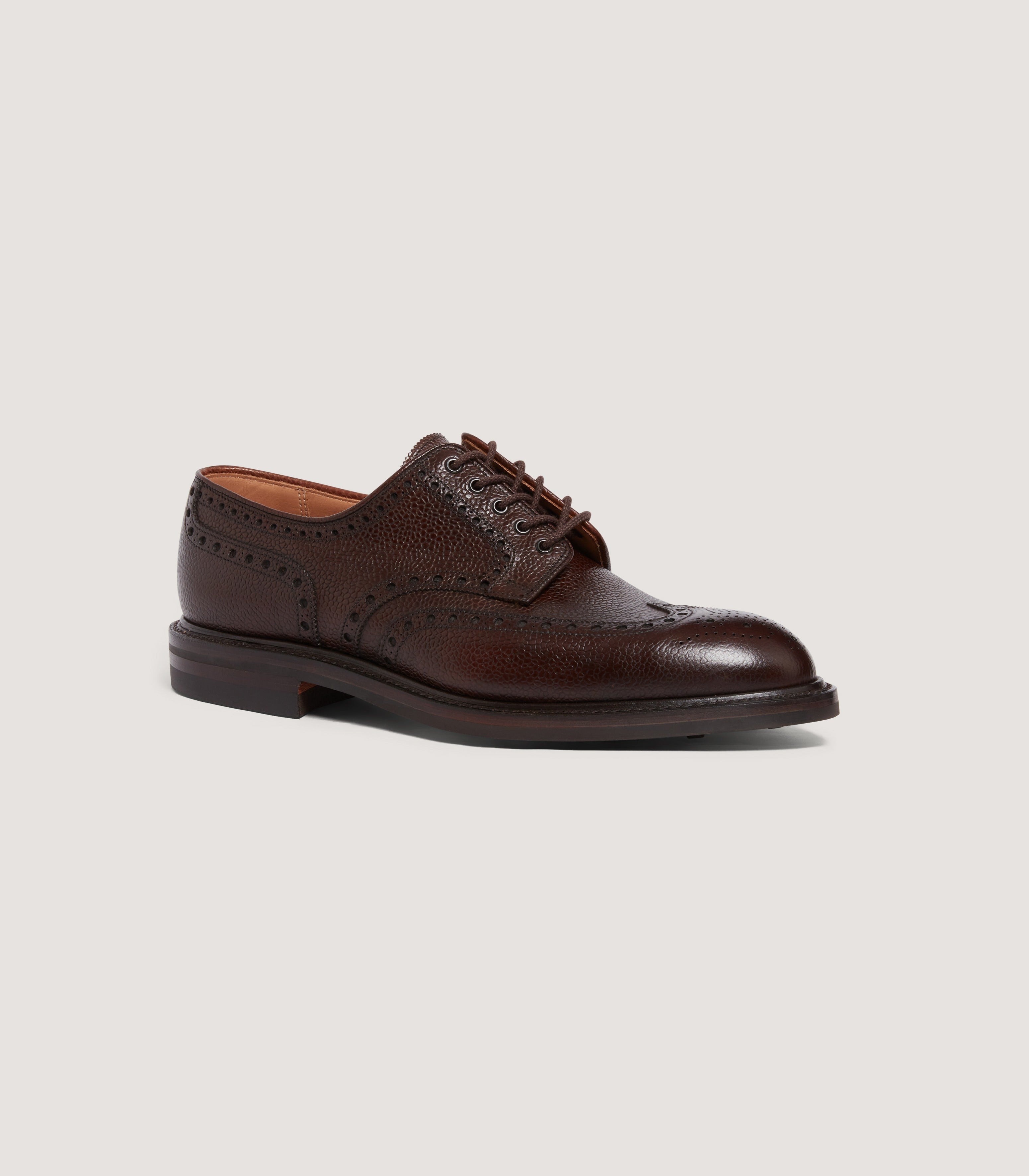 Purdey | Footwear | Men's Grain Leather Derby Brogue Shoe With Danite Sole