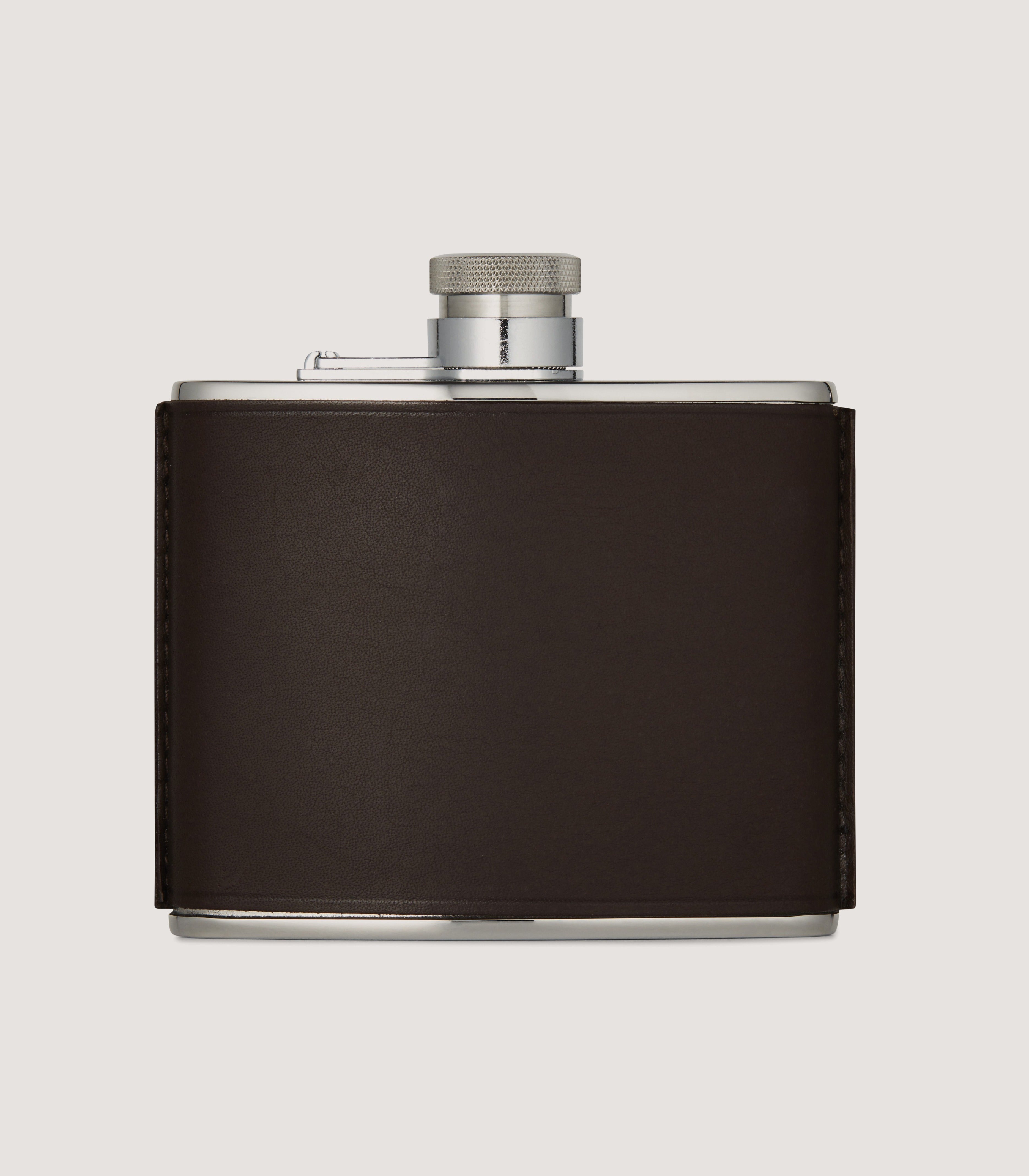 Purdey | Gifts | 4oz Leather Flask In Dark Brown